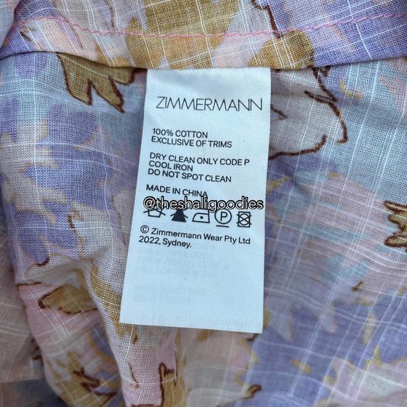 Zimmermann | Dresses | Zimmermann Violet Twist Front Mini Dress Floral ...